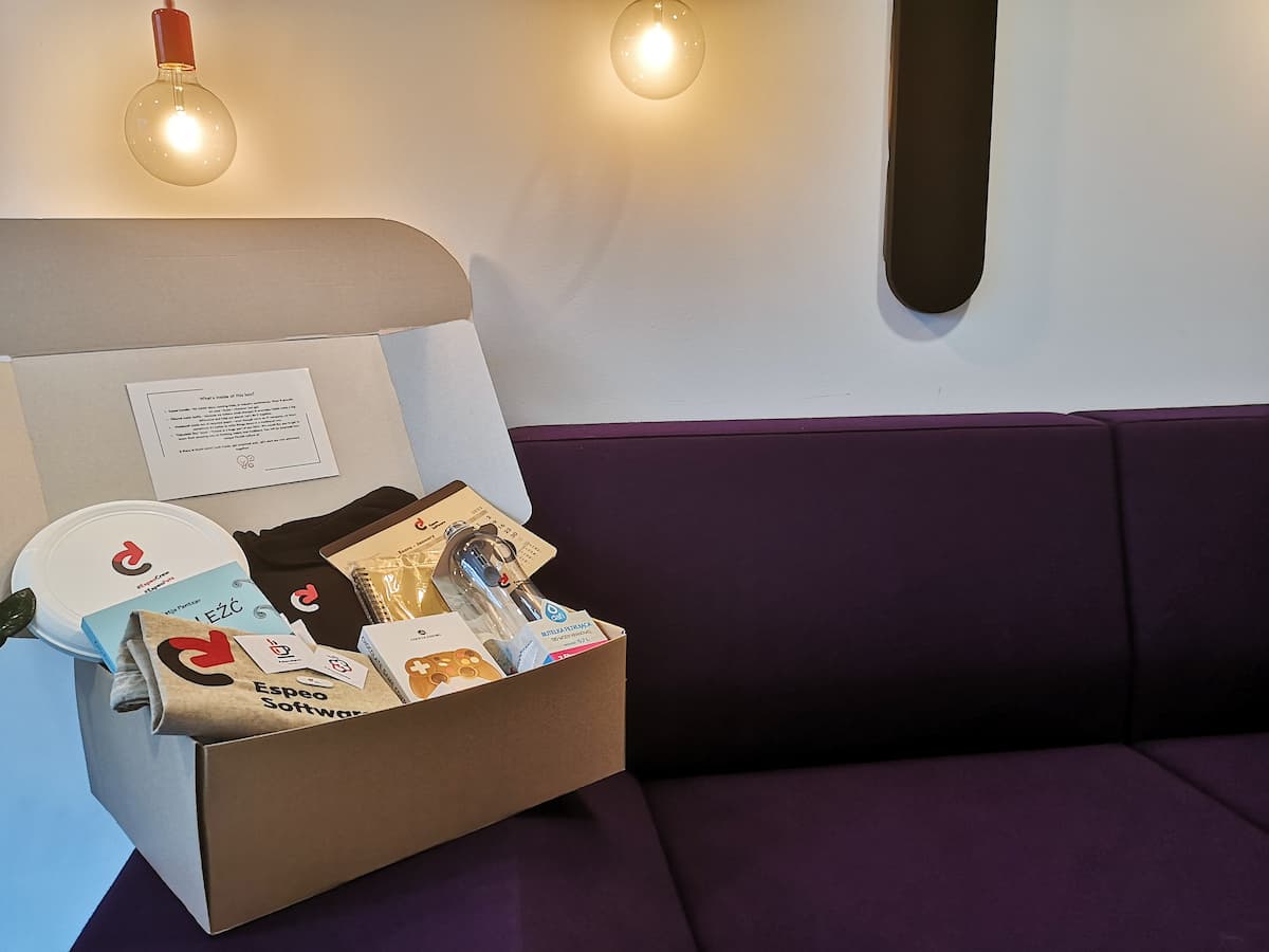 Welcome Pack at Espeo Software: a box loaded with our culture and ...