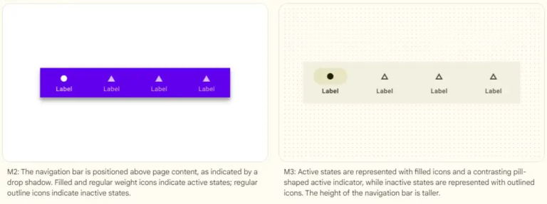 From Material Design to Material You (Material 3).