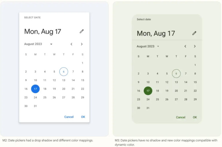 From Material Design to Material You (Material 3).